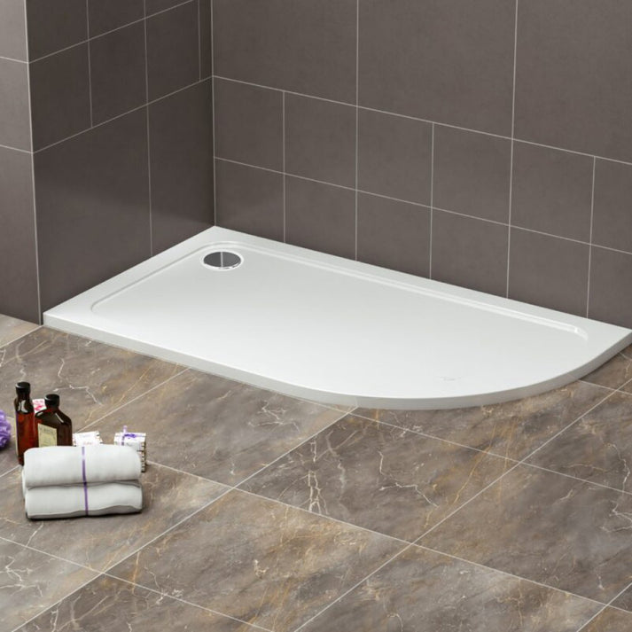 1200x800 Offset Quadrant stone resin tray Right hand – Impact Bathrooms